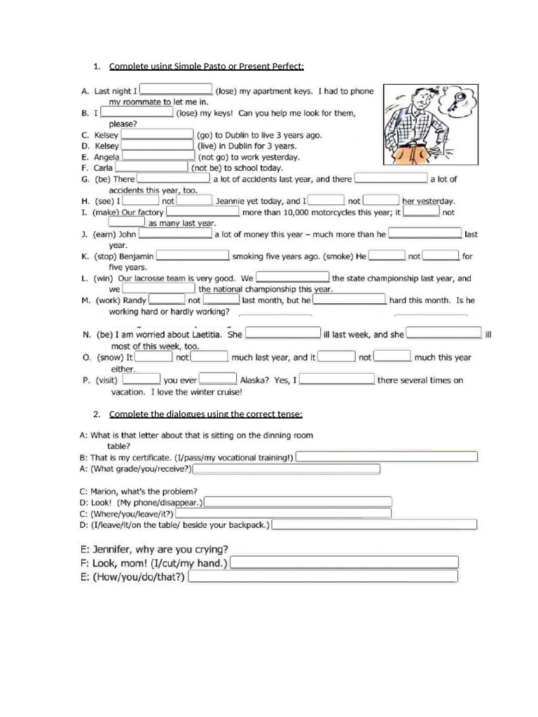 Pres Perf Vs Simple Past | PDF