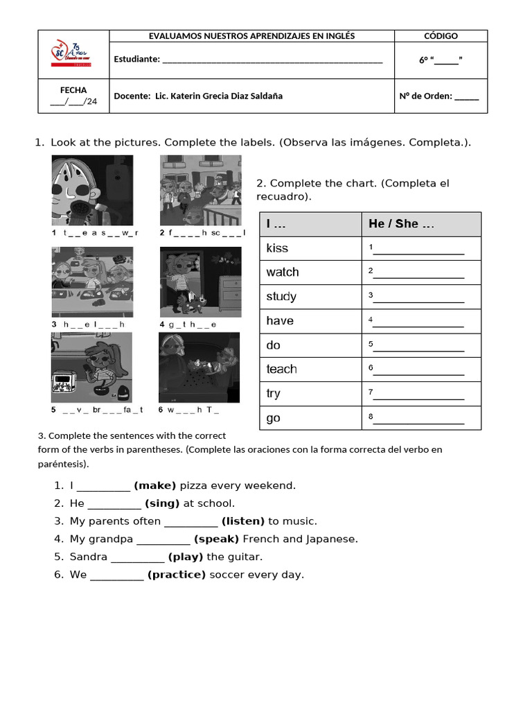 Test 1 - 1 - 6TH | PDF