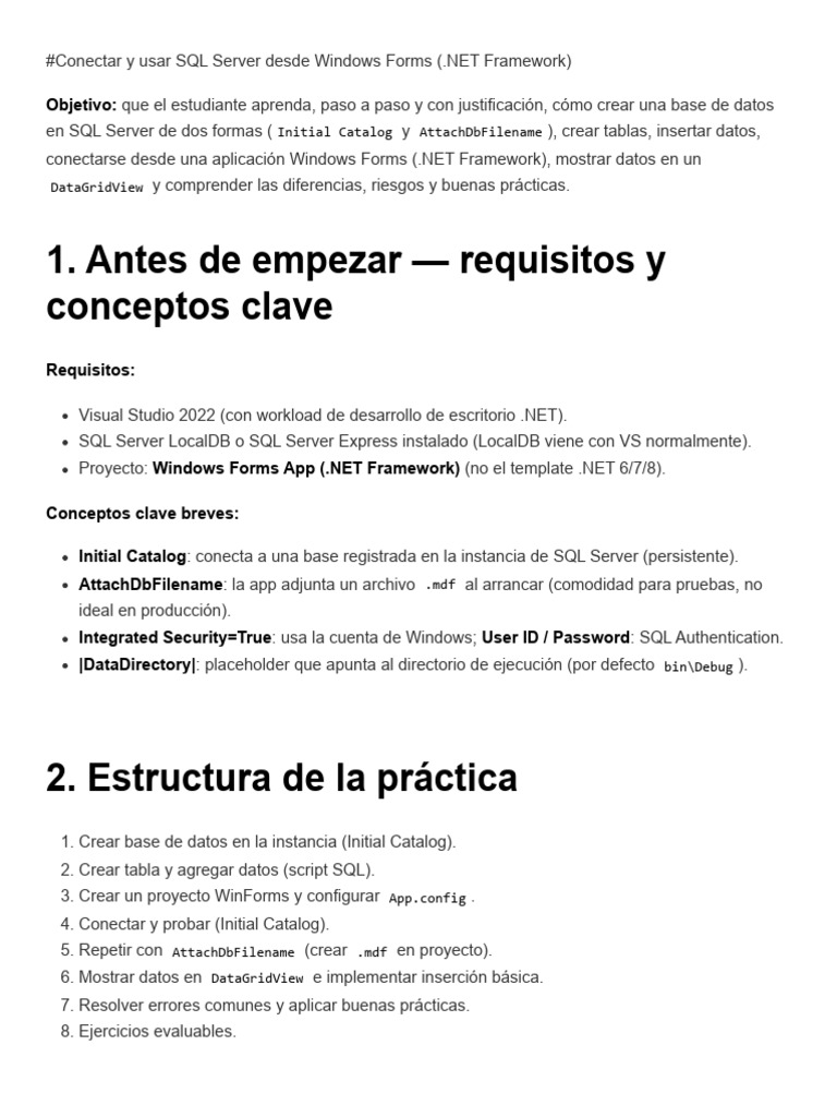 #Conectar y Usar SQL Server Desde Window | PDF | Servidor SQL de Microsoft | SQL