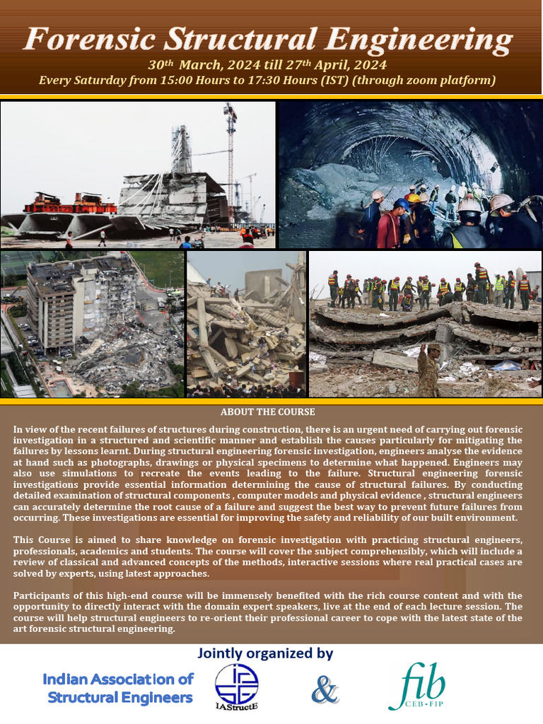 Flier - Forensic Structural Engineering Course Starting From 30.03.2024 | PDF | Forensic Science ...