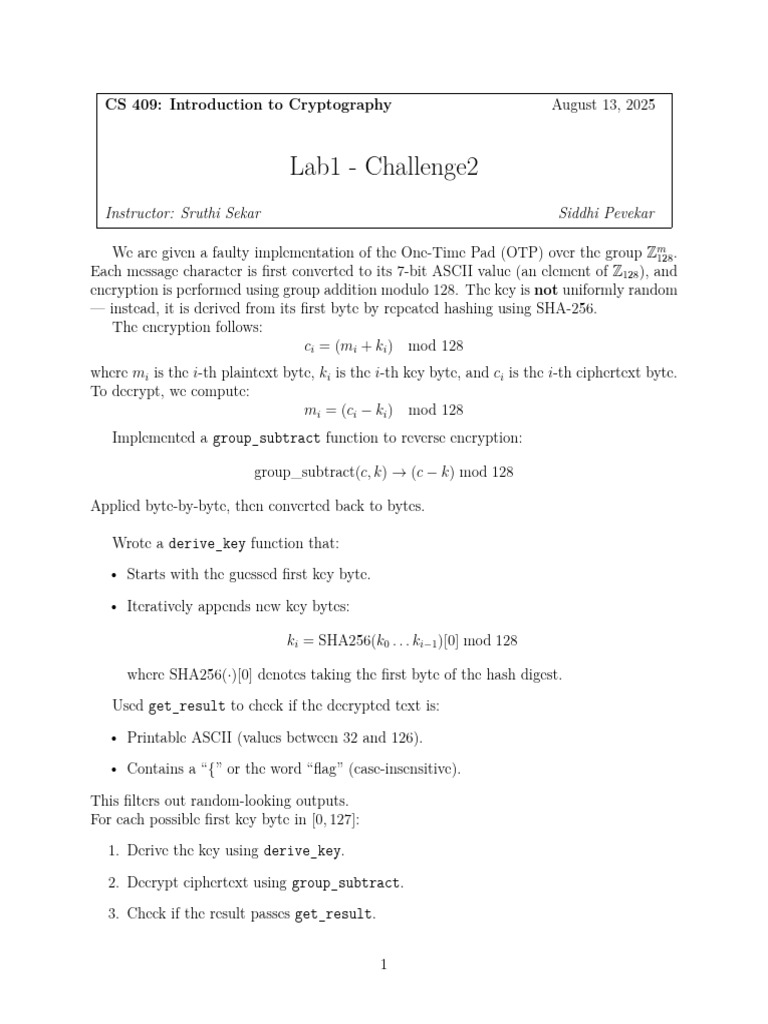 CS409 Lab1 Challenge2 | PDF