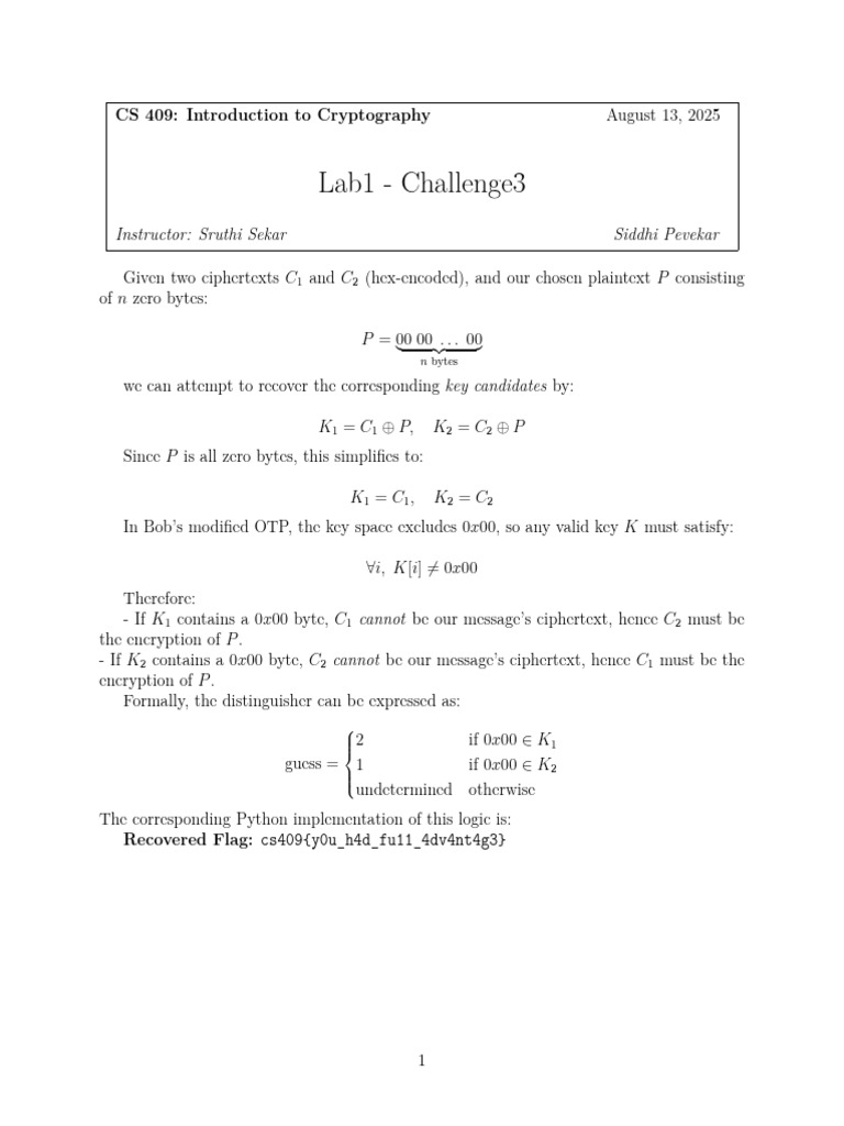 CS409 Lab1 Challenge3 | PDF