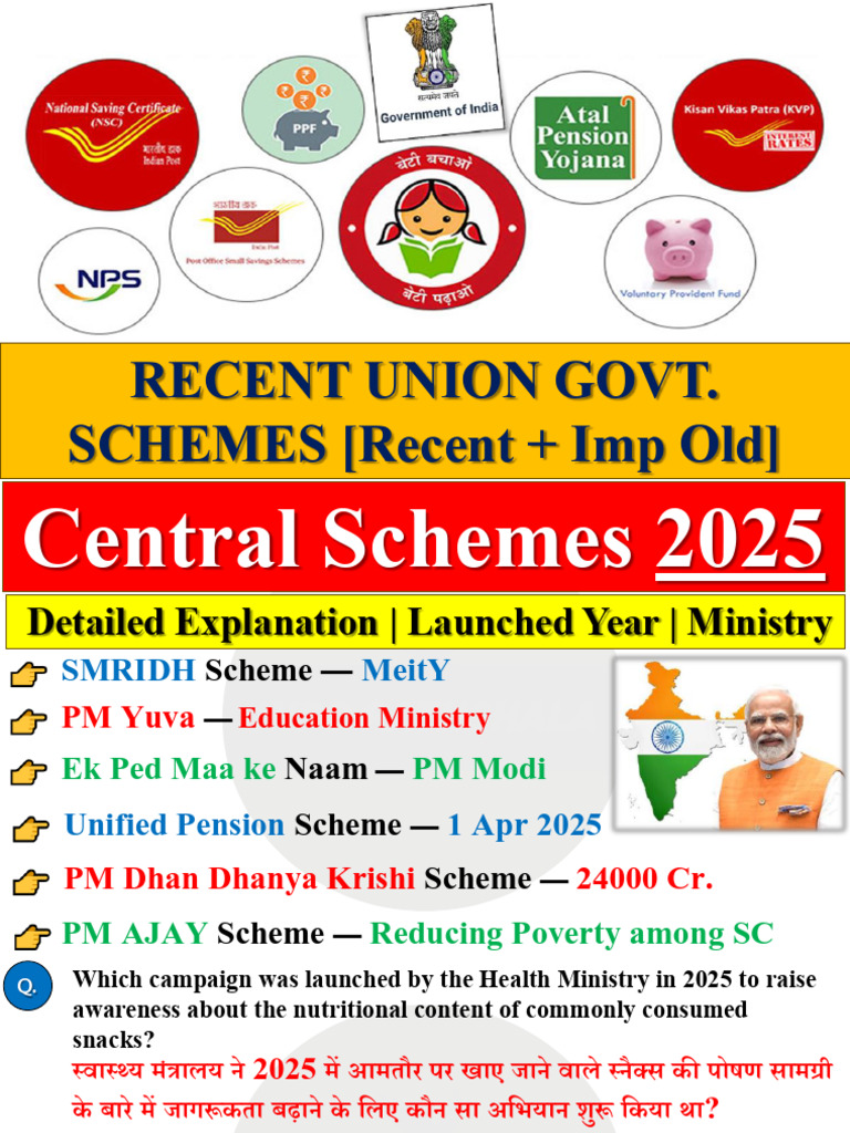 Recent Union Government Schemes 2025 | PDF