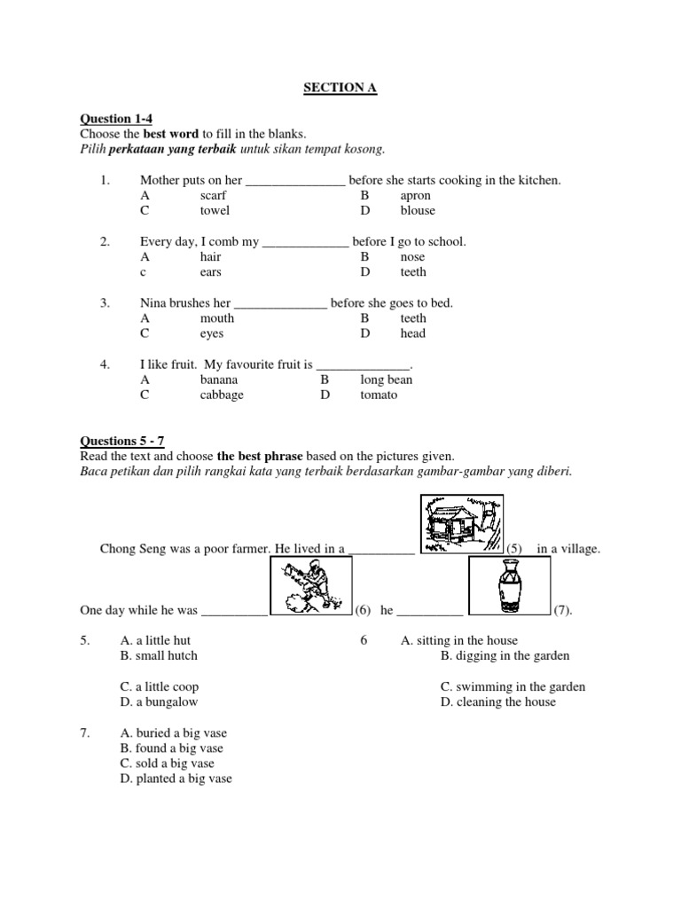 Paper 1 - English Language Year 4 | PDF | Sports | Leisure