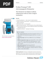Proline Promag P 300 Flowmeter Specs | PDF | Flow Measurement | Metrology