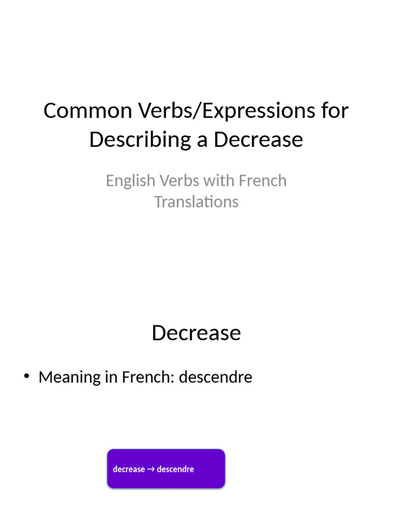 Decrease Verbs Presentation Pdf 7605