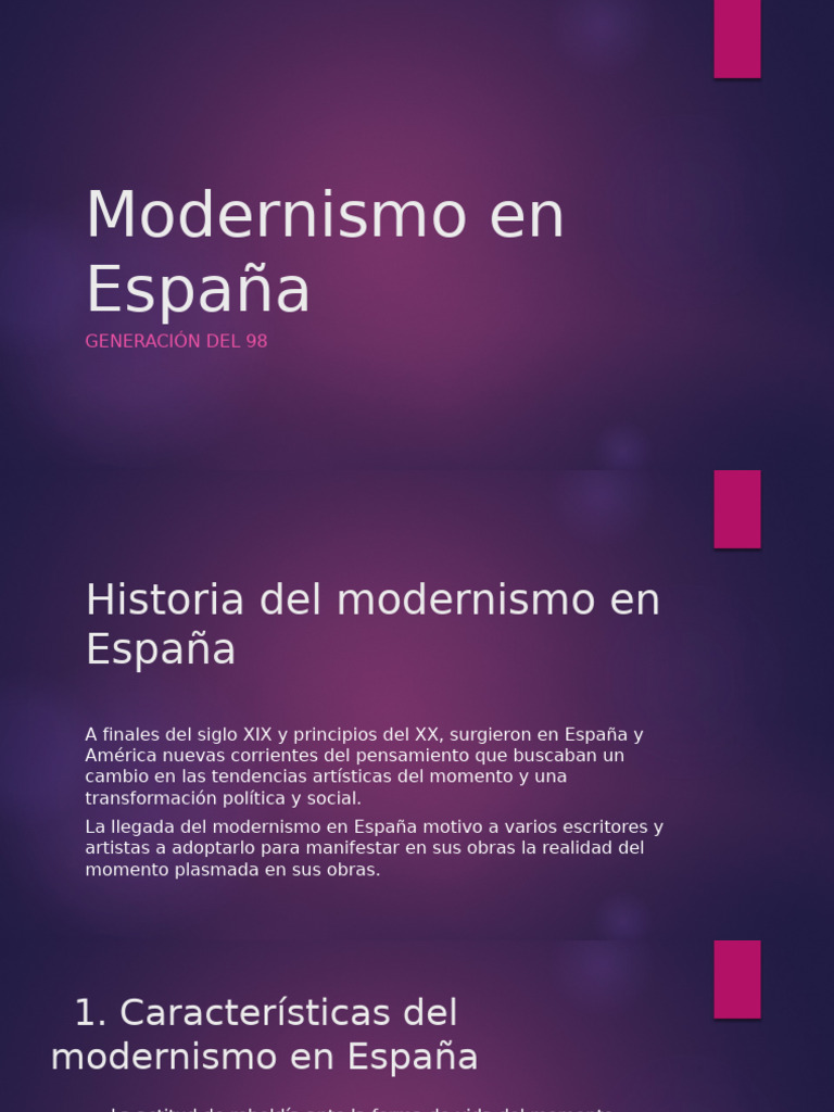 Modernismo y Generación del 98 en España | PDF | Las artes