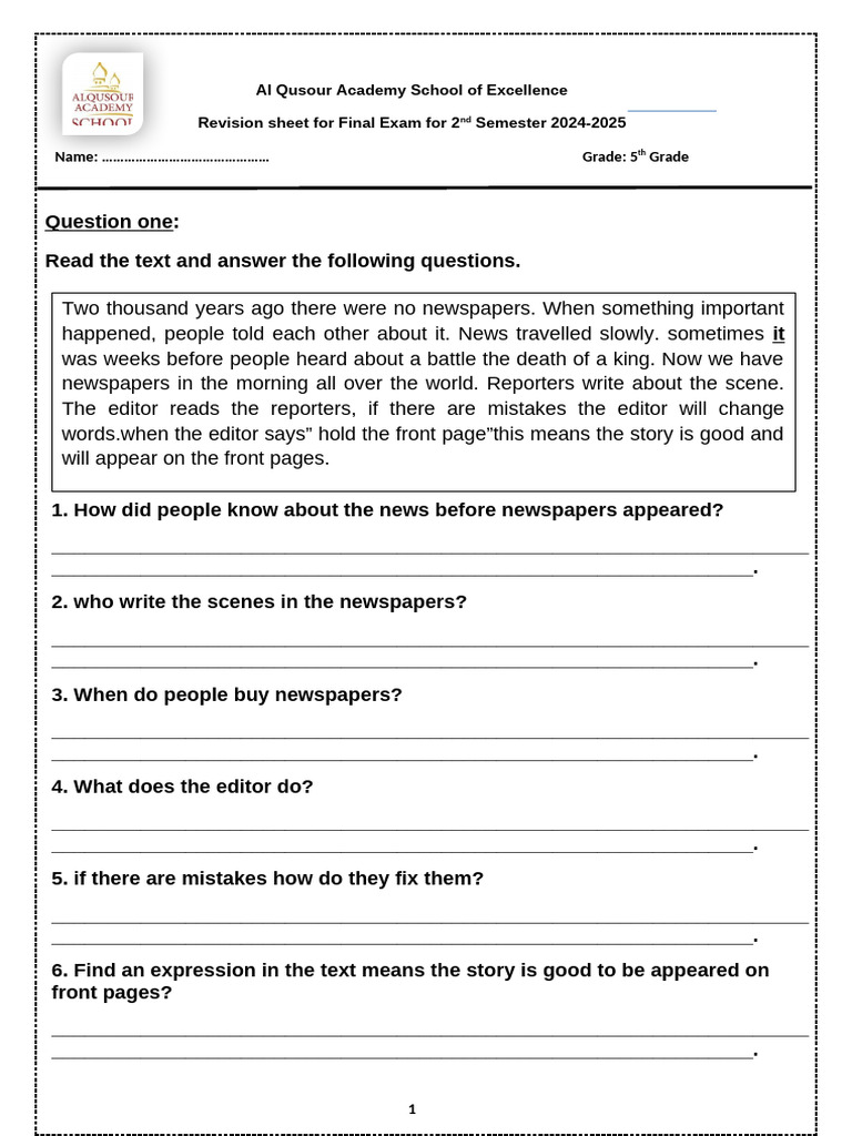 5th Grade Final Exam Revision Sheet | PDF | Chess | Chess Theory