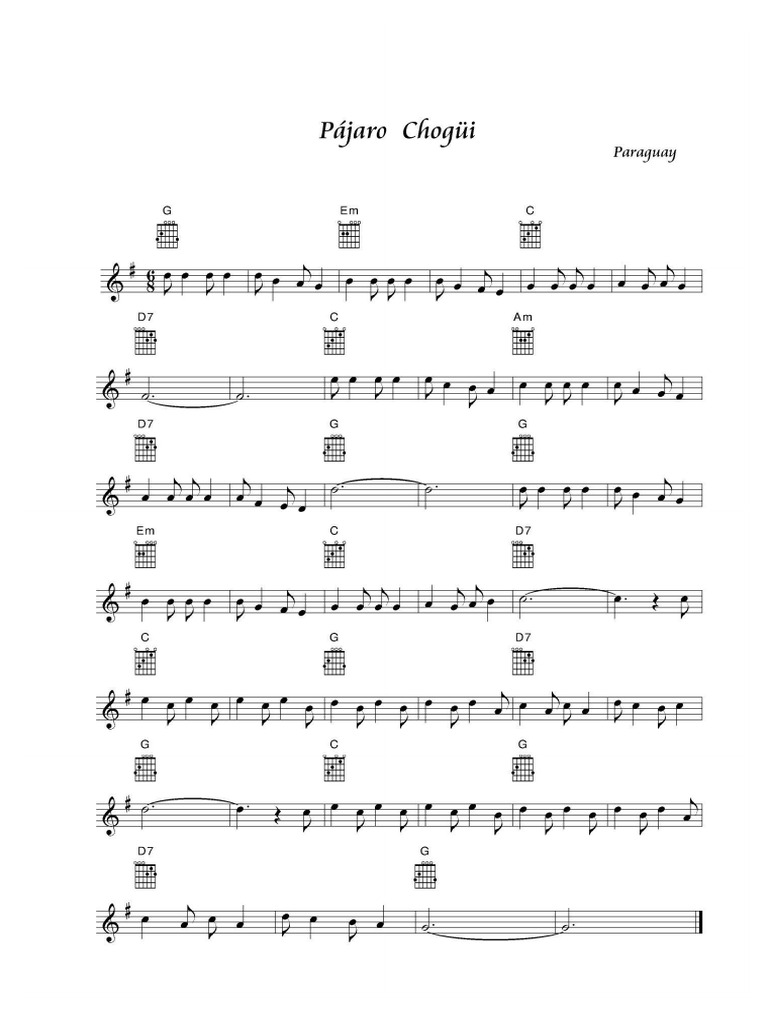 Pajaro Chogui | PDF