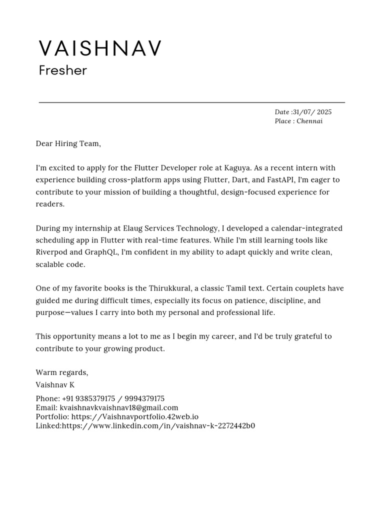Vaishnav Cover Letter - 20250730 - 235956 - 0000 | PDF