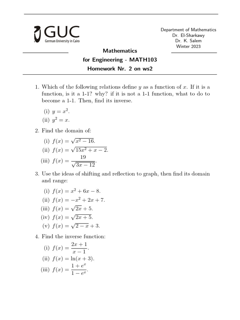 Hw2 - On Ws2 - Functions | PDF