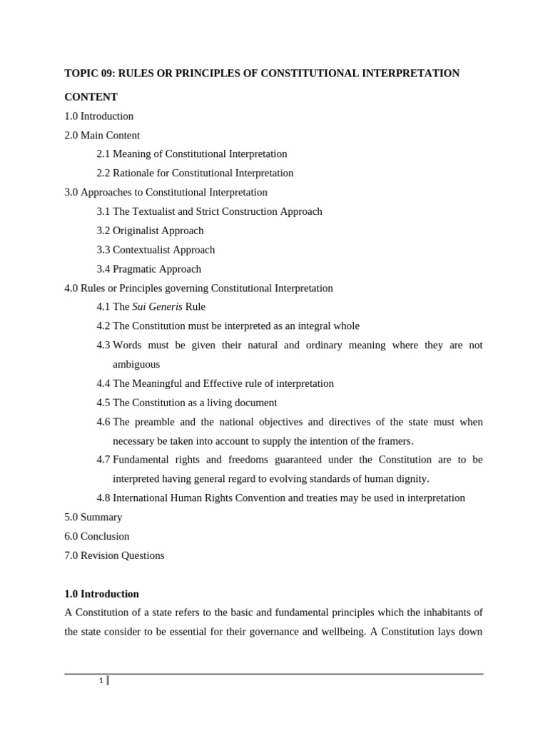 Principles of Constitutional Interpretation | PDF | Constitution | Justice