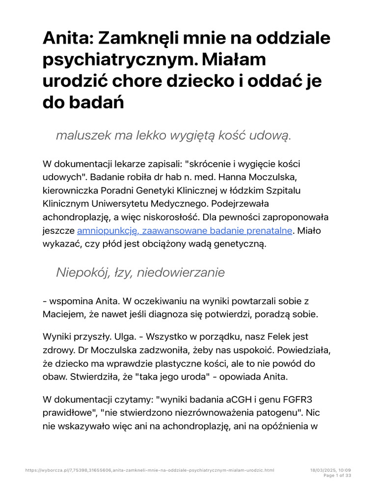 Aborcja. Anita - Zamknęli Mnie Na Oddziale Psychiatrycznym. Miałam ...