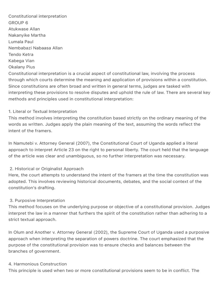 Constitutional Interpretation | PDF | Constitution | Judiciaries