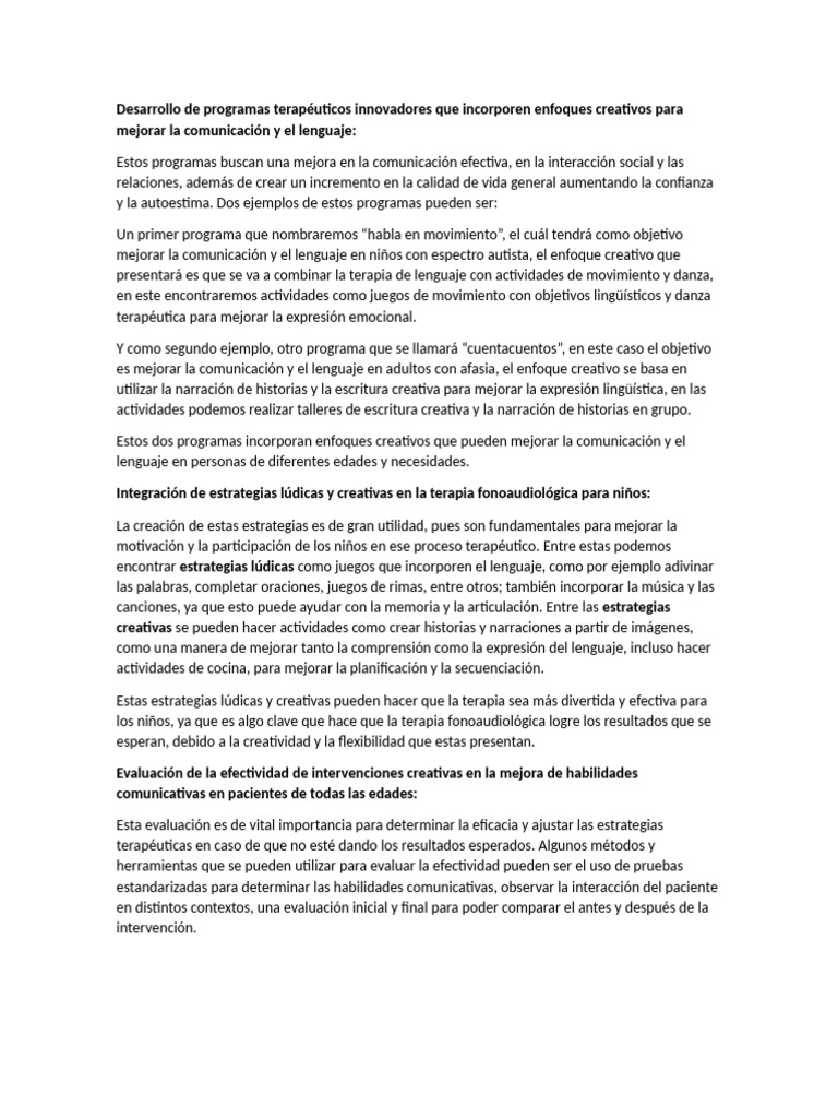 Programas Creativos para Mejorar Comunicación | PDF | Comunicación ...