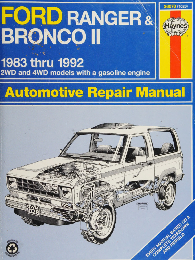 Haynes Ford Ranger Amp Bronco II 1983 Thru 1992 Automotive Repair ...