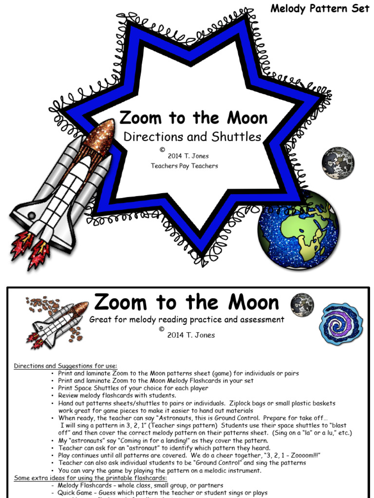 Zoom to the Moon Melody Game | PDF