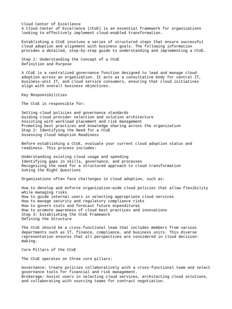 Oci Center of Excellence | PDF | Cloud Computing | Performance Indicator