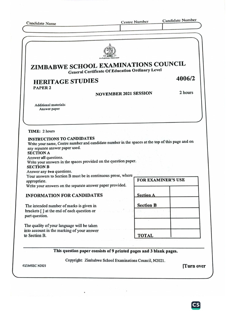 O'Level Heritage p2 2021 | PDF