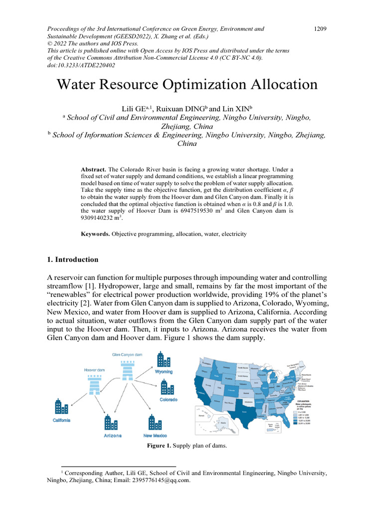 Water Resource Optimization Allocation | PDF | Hydroelectricity | Dam