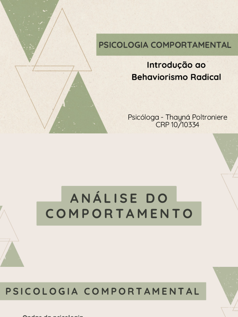Behaviorismo Radical - Intro | PDF | Behaviorismo | Comportamento