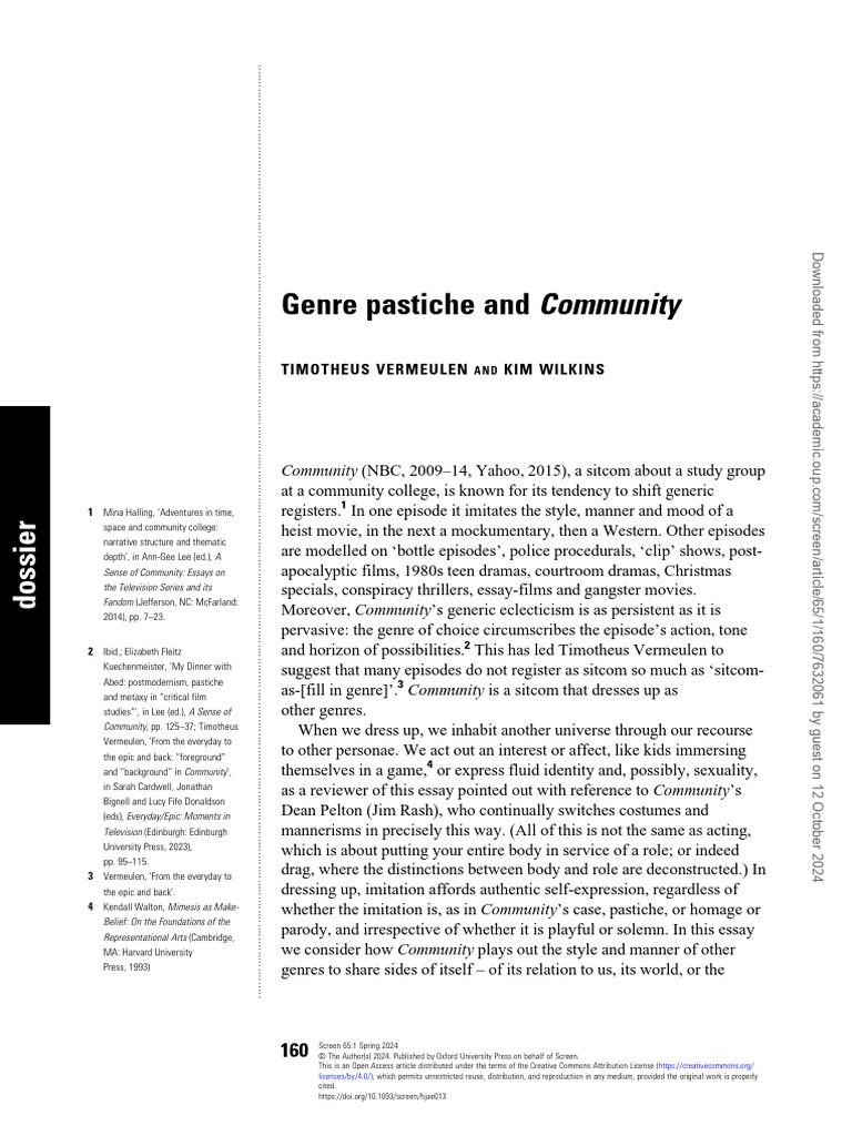 !genre Pastiche and Community | PDF | Postmodernism