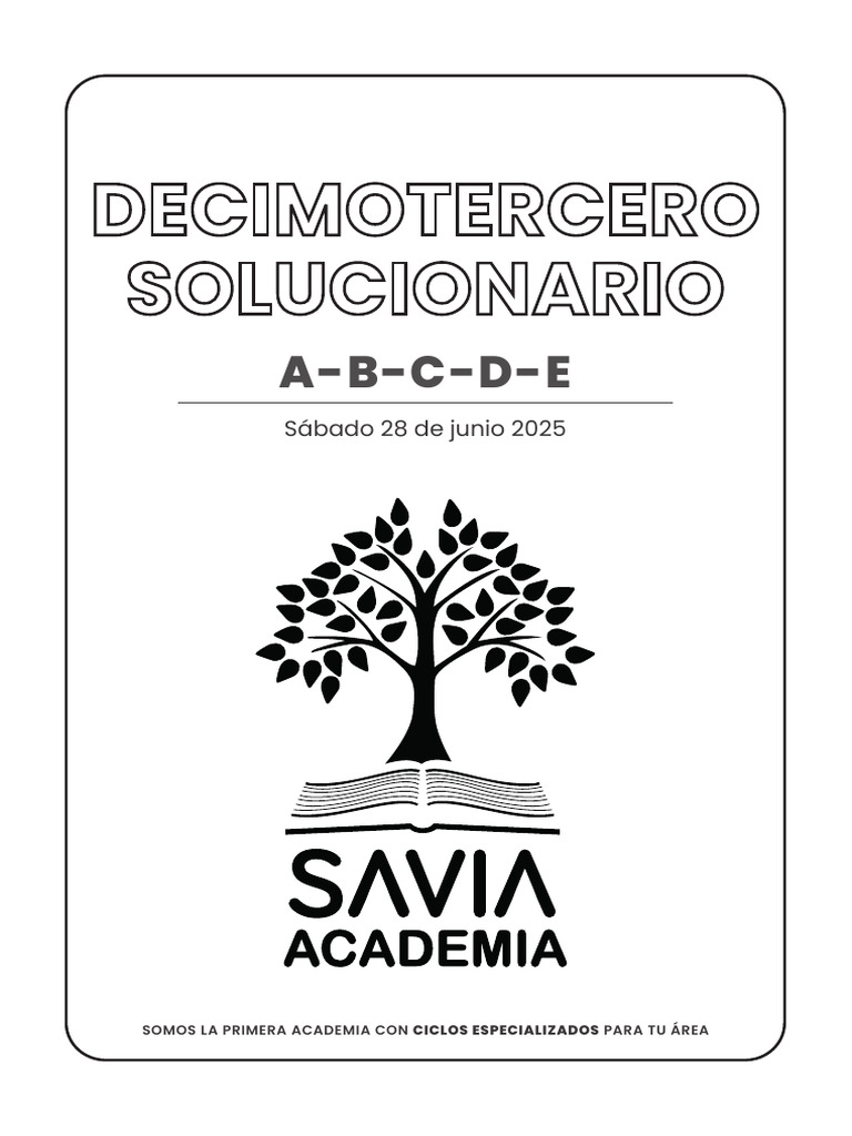 Solucionario Simulacro 13 (28!06!2025) - Regular | PDF