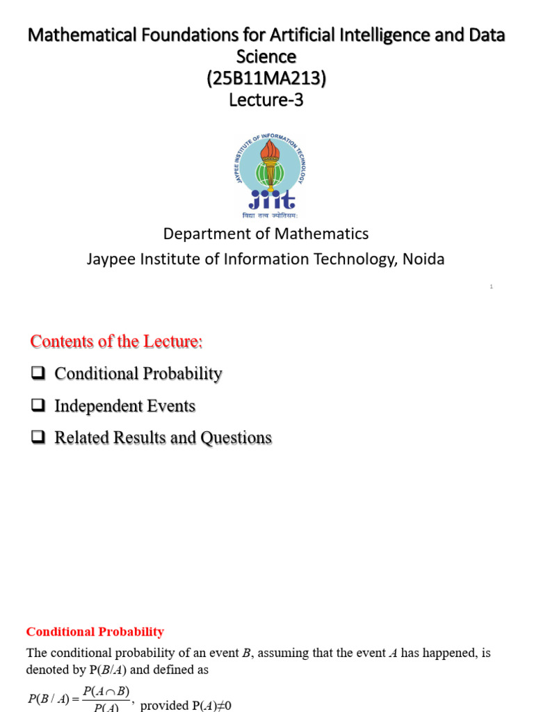 Lec-3_ Conditional Probability | PDF | Probability | Odds