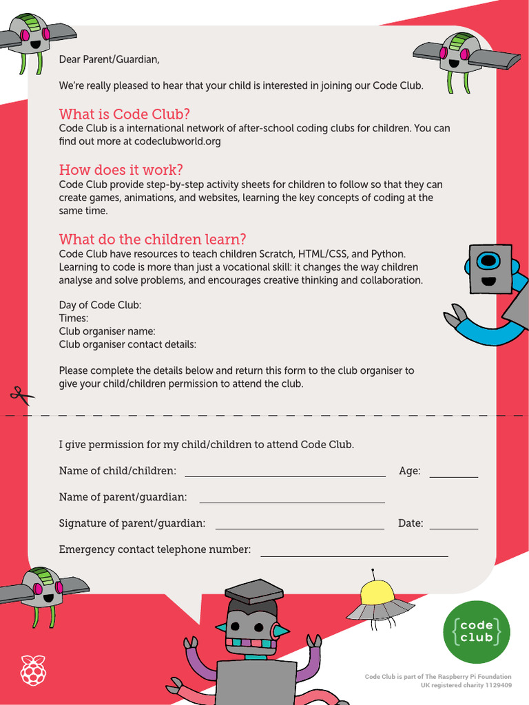 Code Club Permission Form | PDF
