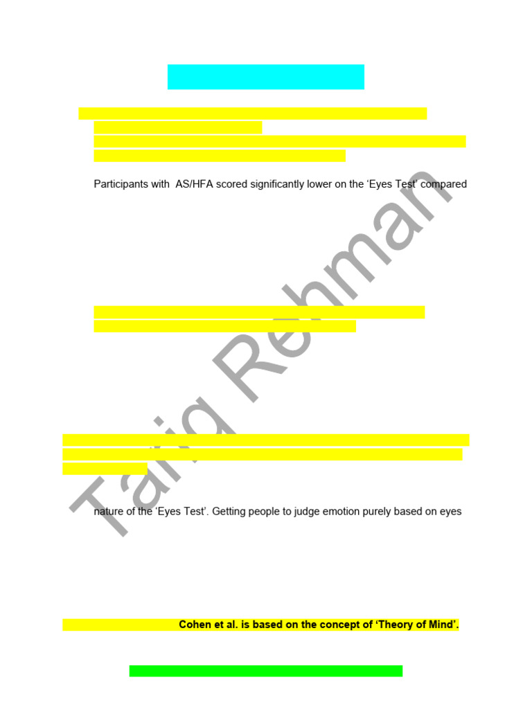 Paper # 1 Baron-Cohen Et Al. JPG | PDF | Theory Of Mind | Autism
