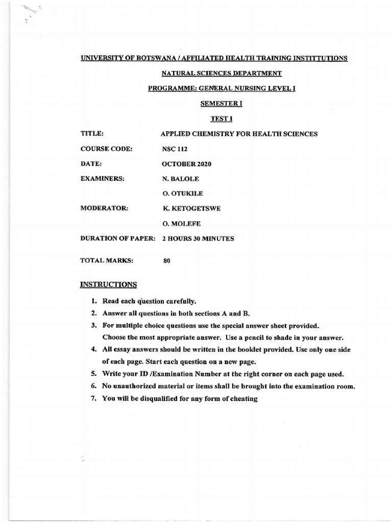 NSC 112 Test 1 | PDF