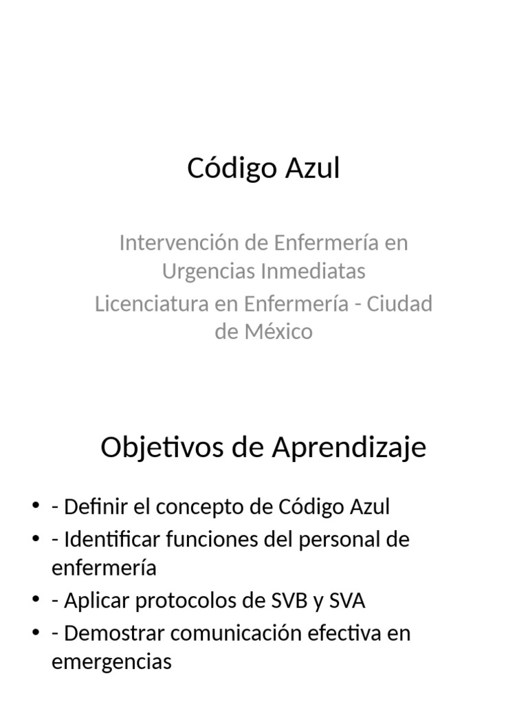 Codigo Azul Enfermeria | PDF