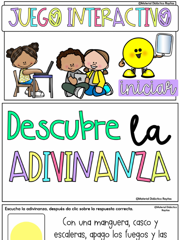 Juego Interactivo Adivinanzas de Profesiones | PDF