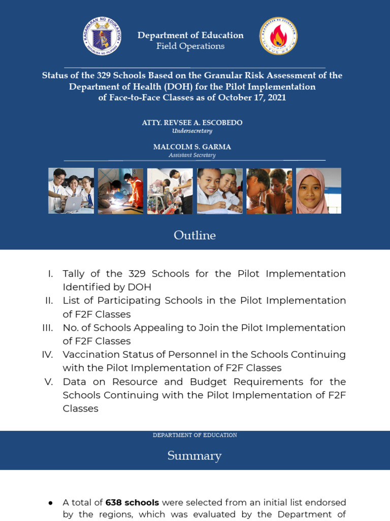 Status of 329 Schools Identified by DOH | PDF | Public Health | Health ...