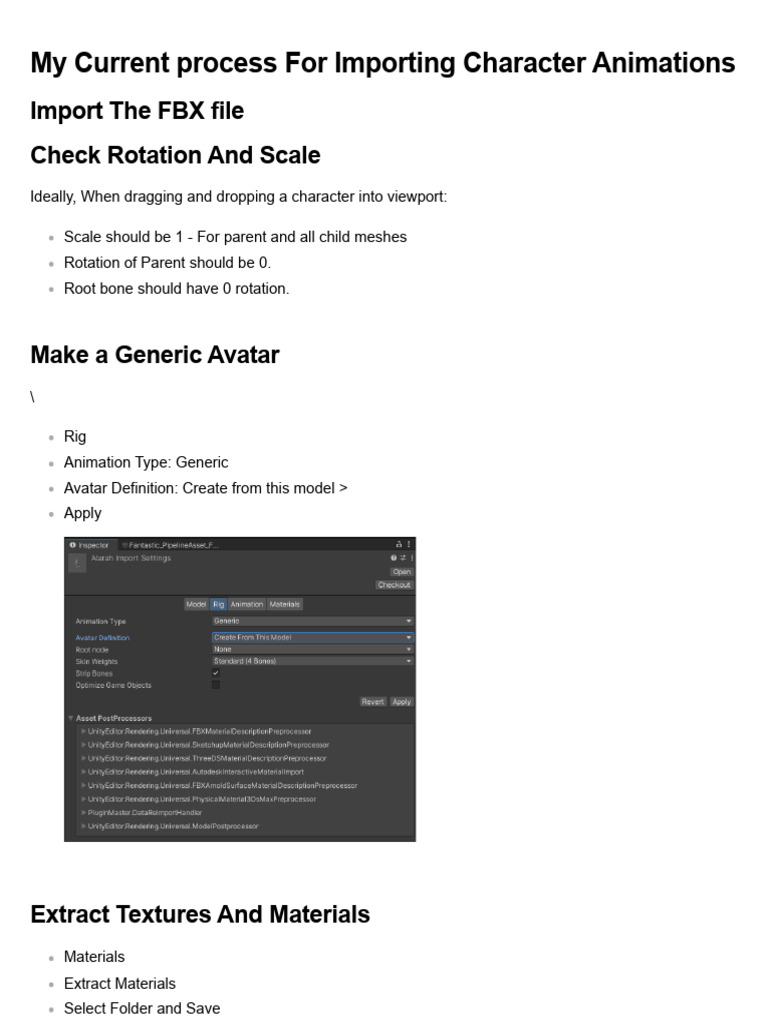 My Current Process For Importing Character Animations | PDF