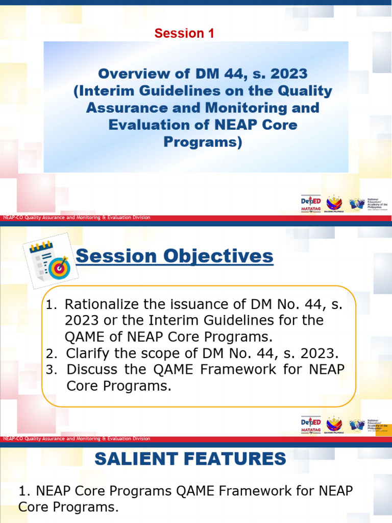 DM 44, s. 2023 Interim Guidelines | PDF | Evaluation | Quality Assurance