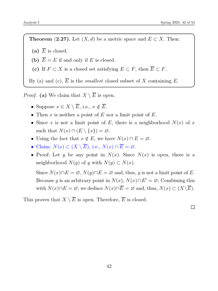 2025 - Analysis1 - LectureNote Week 3.2 | PDF | Compact Space | Mathematical Analysis