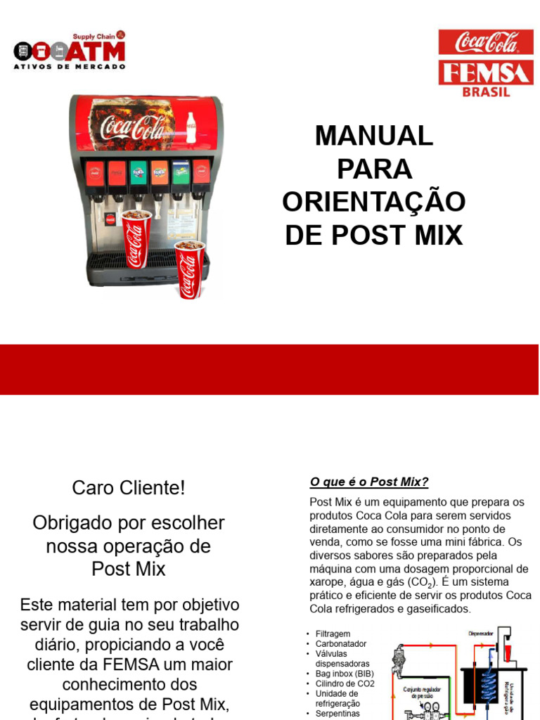 Manual de Operação do Post Mix | PDF | Bebidas não alcoólicas | Válvula