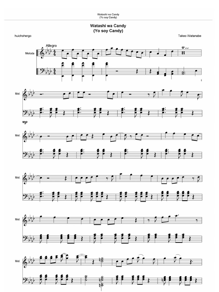 Candy Candy - Sheet Music | PDF | Home & Garden