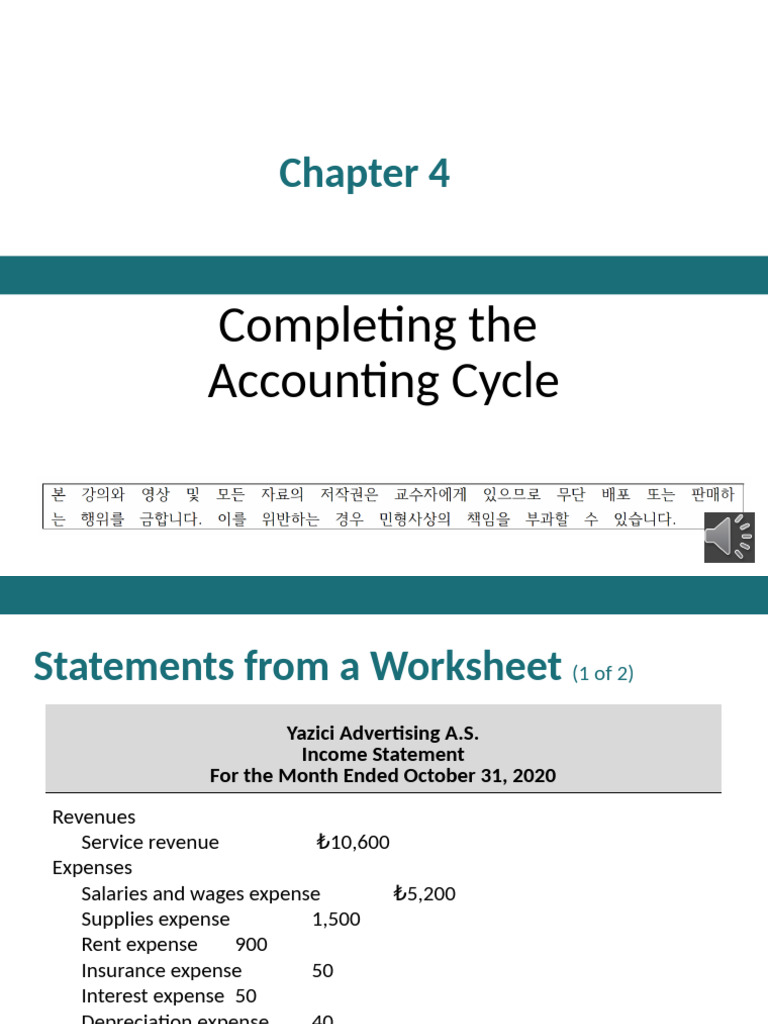 CH 4 Completing The Accounting Cycle | PDF | Debits And Credits | Expense