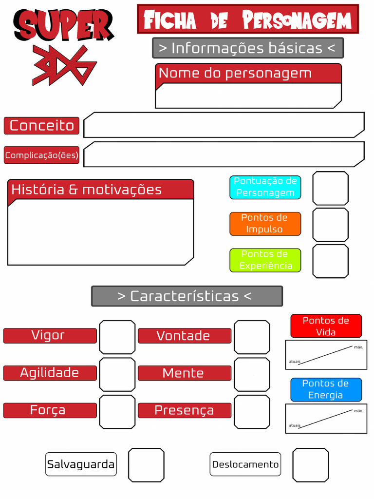 SUPER 3d6 - Ficha Editável | PDF
