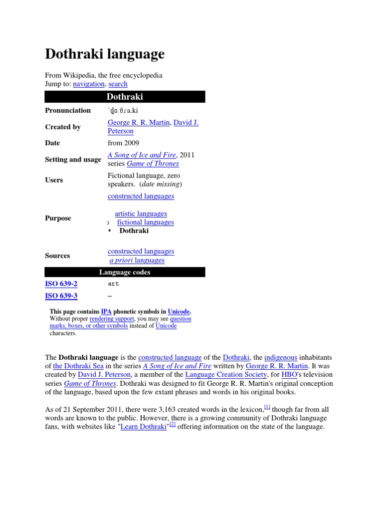 Dothraki Language | PDF | Semiotics | Grammar