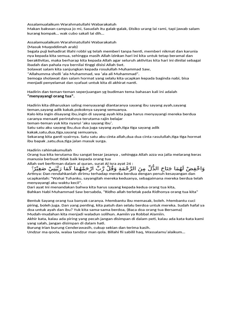 Ceramah Dai Cilik Orang Tua | PDF