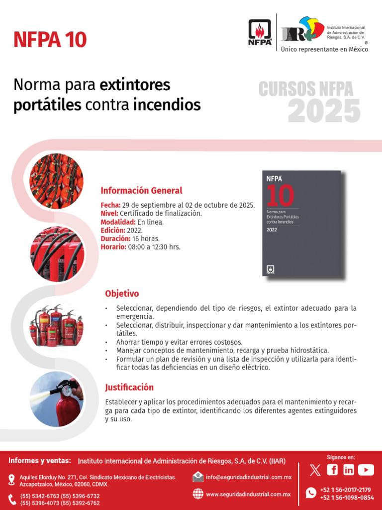 Curso NFPA 10: Extintores Portátiles | PDF