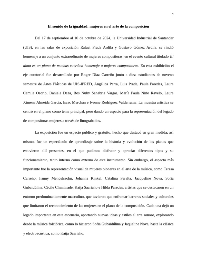 Reseña Final - Dargie Hernández | PDF | Las artes