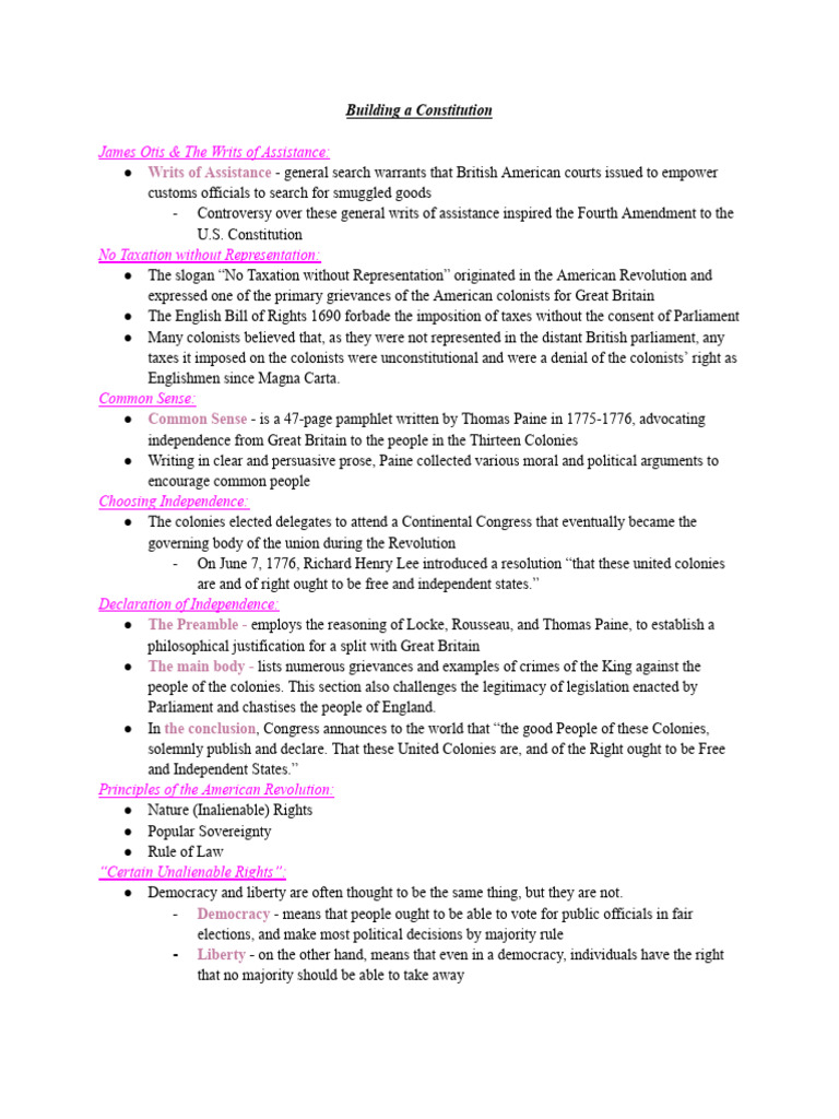 Key Principles of the U.S. Constitution | PDF | Constitutional ...