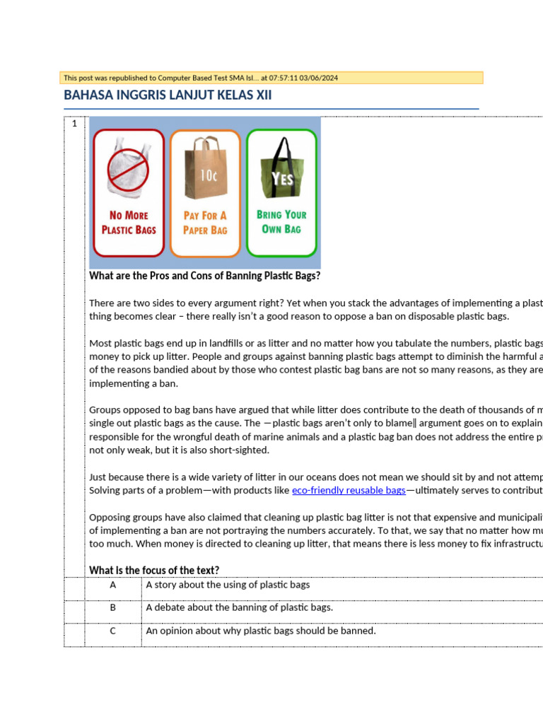 Pros and Cons of Plastic Bag Bans | PDF | Drugs | Artificial Intelligence