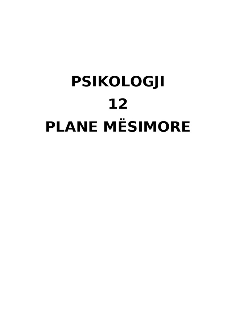 Planet Mësimore Psikologji 12 2022-2023 | PDF