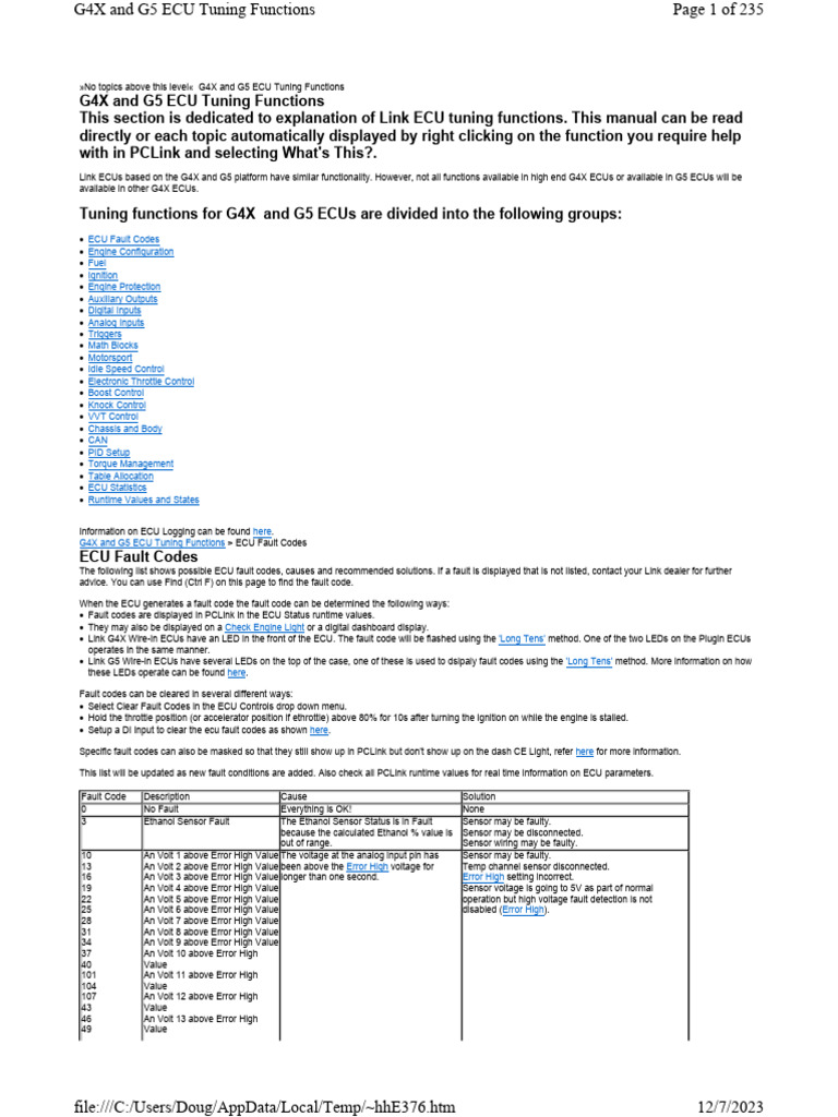 Link Tuning Functions | PDF | Throttle | Voltage