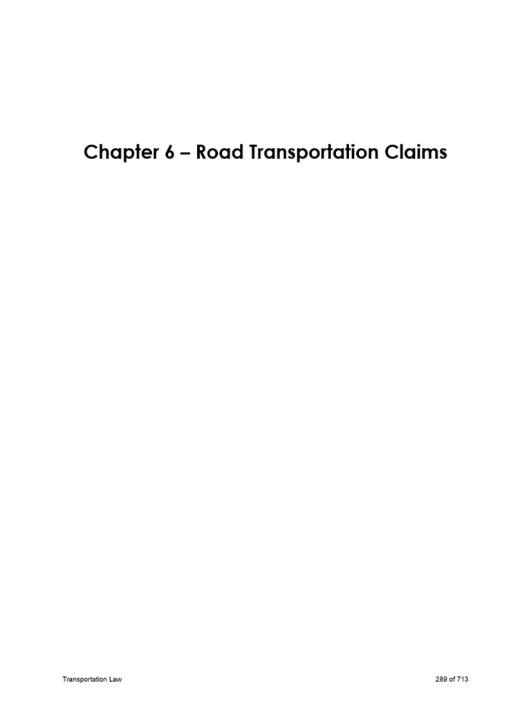 Road Transportation Claims Overview | PDF | Legal Liability | Cargo